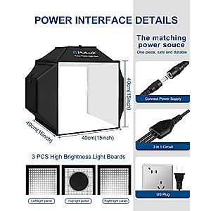 PULUZ Photo Studio Soft Box,16x16 inches Portable Light Box Photography Shooting Tent Kit with Hight CRI 480 LED Lights & 4 Color Backdrops for Product Photography