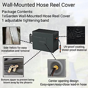 XCZ Wall Mounted Garden Hose Reel Cover, Giraffe Hose Reel Cover, 24.4 "x 13.5 " x 19.6" for retractable garden hose reel, waterproof, sunproof, dustproof protect your retractable garden hose reel