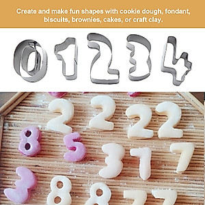 Cutters 9 Piece Numbers Cookie Cutter - Stainless Steel Numbers Cutter Set Tools - for Home Kitchen Birthday Baby Shower Party Supplies