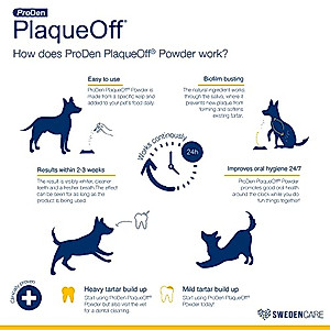 ProDen PlaqueOff Powder for Pets - Cat & Dog Breath Freshener - Plaque & Tartar Remover for Pet Oral Care - Supports Healthy Mouth for Dogs - 60g