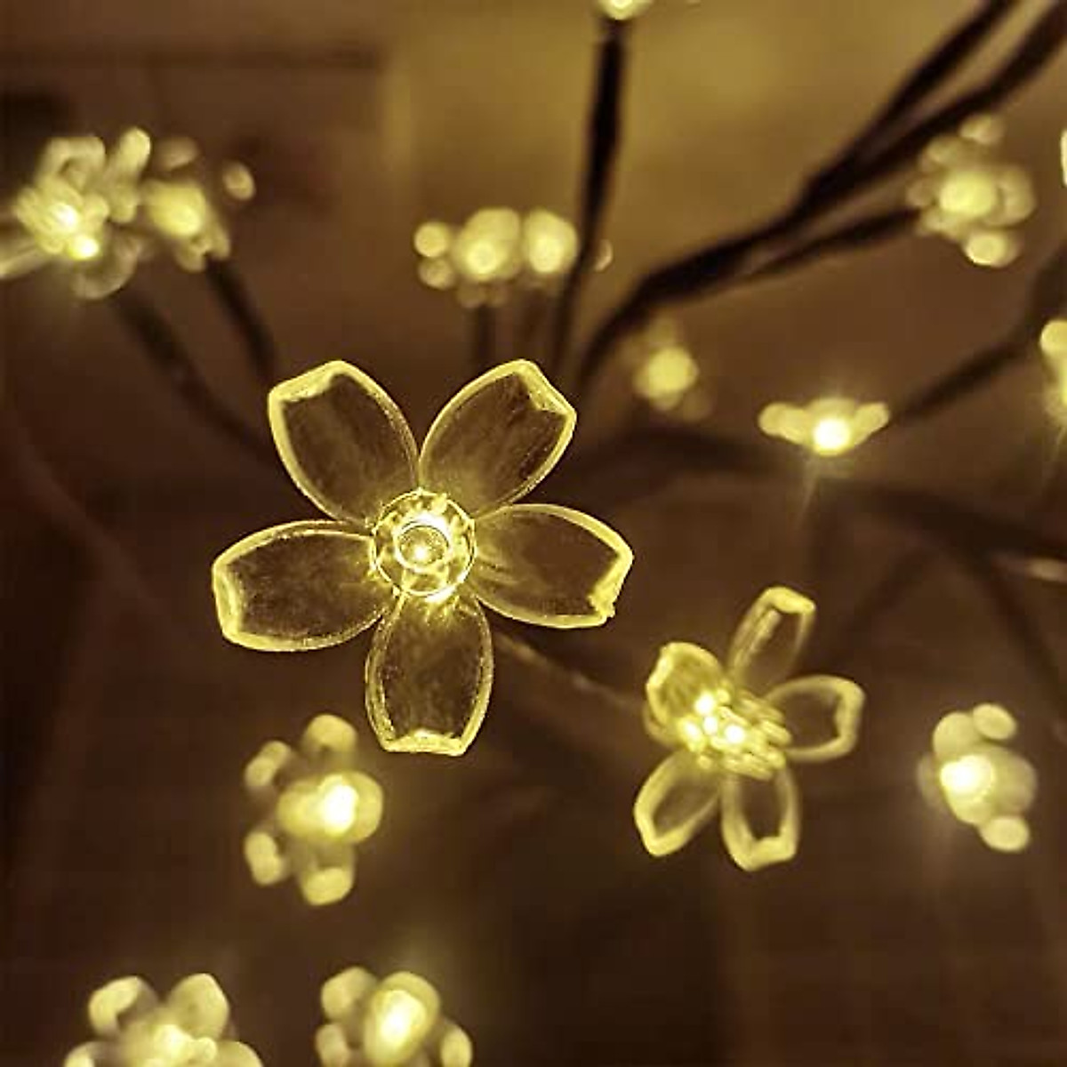 pete mici Cherry Blossom Tree Lights 17 inch 40LED Tabletop Bonsai Tree Lights USB Powered Cherry Blossom Flower Lamp Fairy Light Tree for Bedroom Home Decoration (Warm White)