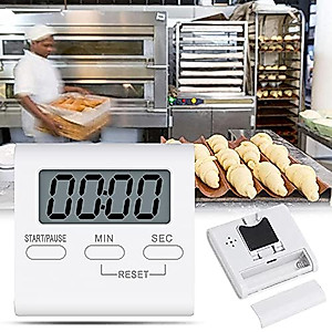SATINWOOD Kitchen Timer, 2 Pack Digital Kitchen Timers Magnetic Countdown Timer with Loud Alarm, Big Digits, Back Stand for Cooking, Classroom, Teachers - AAA Battery Included,White