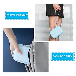 Supmay Hard Travel Case for Cabaro Mini Printer Sticker Thermal Printer, Bluetooth Portable Phone Printer Storage Holder Protection Case with Zipper Mesh Pocket fit Rolls Paper, Charging Cable, Blue