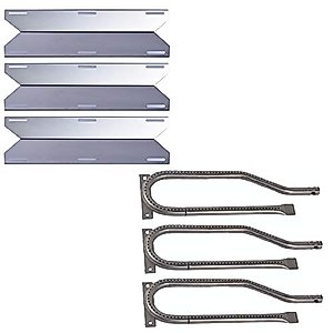 Htanch SN1231(3-Pack) SA3361(3-Pack) 15 13/16" Stainless Steel Heat Plate and Burner for Jenn Air 720-0336,720-0337,720-0511, 720-0512, 720-0339 Gas Grill