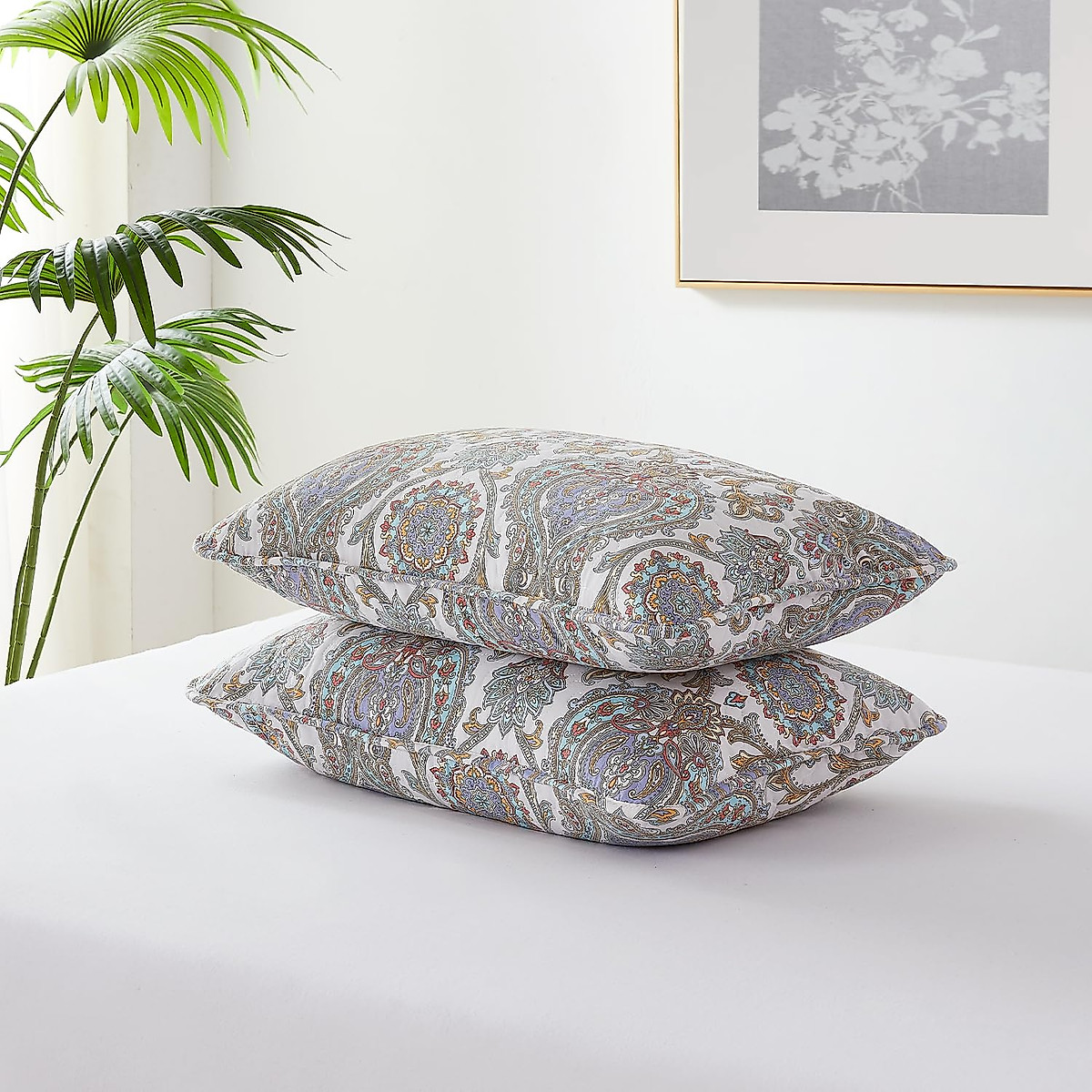 Southshore Fine Living, Inc. Boho Paisley Collection, Premium Quality, Soft, Wrinkle & Fade Resistant, Easy Case, Oversized Quilt Cover Set with 1 Quilt Set and 2 Shams, Full/Queen, Aqua