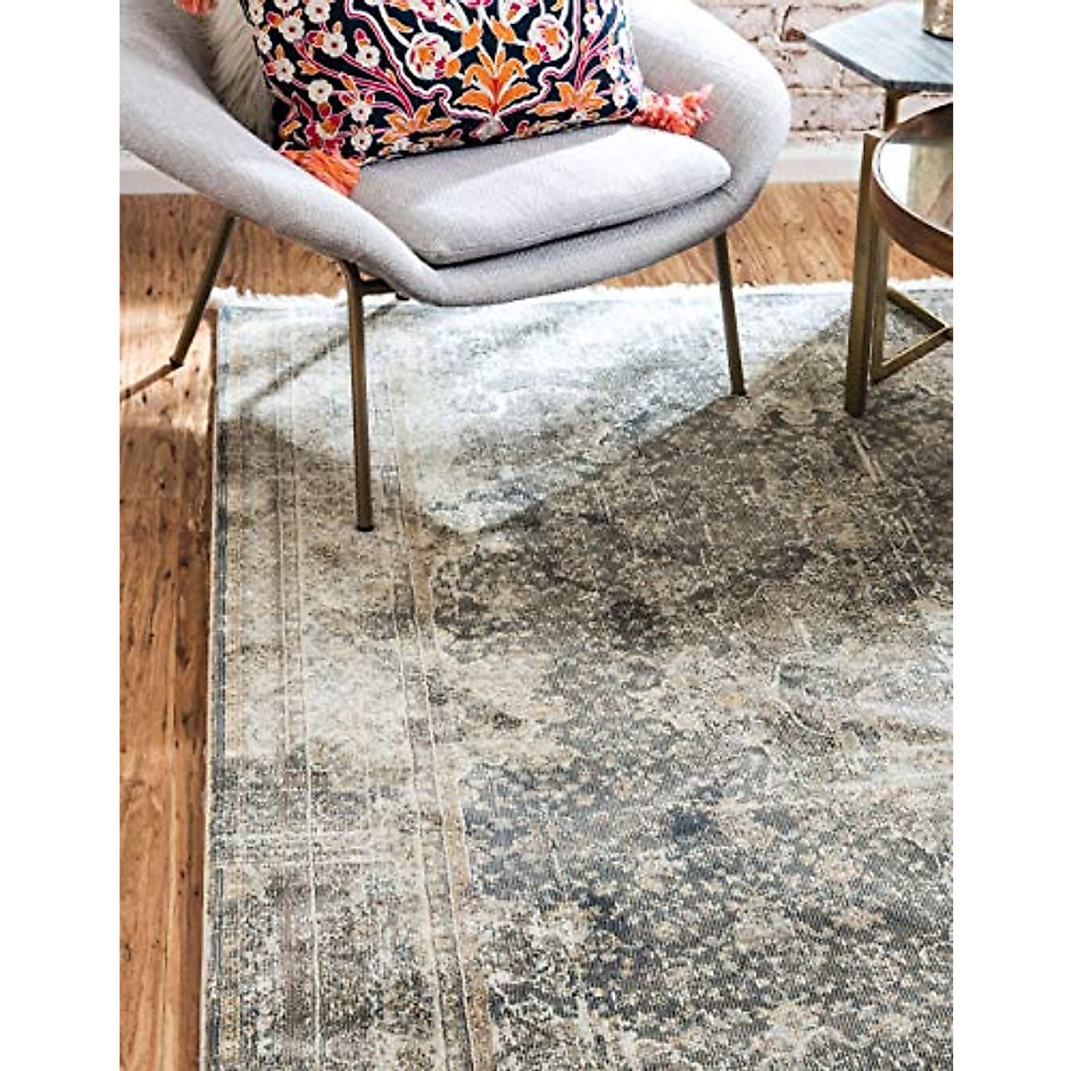 Unique Loom Baracoa Collection Area Rug - La Cabana (5' 5" x 8' Rectangle, Fume Gray/ Brown)