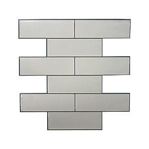 RoomMates TIL3459FLT StickTiles Classic White Subway Peel and Stick Tile Backsplash 10.5x10.5