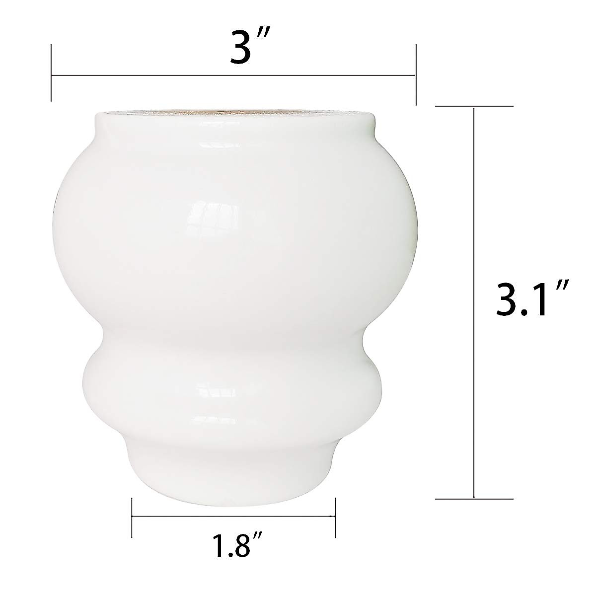 Btibpse 3'' Wooden Furniture Legs White Bun Feet Sofa, Chair, Loveseat, Ottoman, Dresser Foot Set of 4