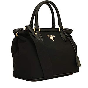 Prada Womens Nylon Calf Leather Trim Crossbody Bag 1BA172