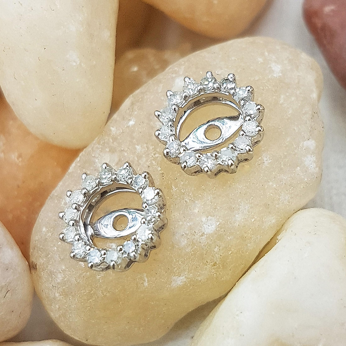 Dazzlingrock Collection 0.30 ctw Round White Diamond Circular Shaped Removable Earring Jackets for Women in 10K White Gold