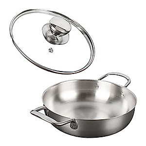 GANAZONO Stainless Steel Noodle Pot Korean Pots for Cooking Ramen Pot with Lid Stainless Steel Stock Pot Instant Ramyun Pot Noodle Stock Pot Korean Ramen Noodle Pot Korean Cooking Pot Pan