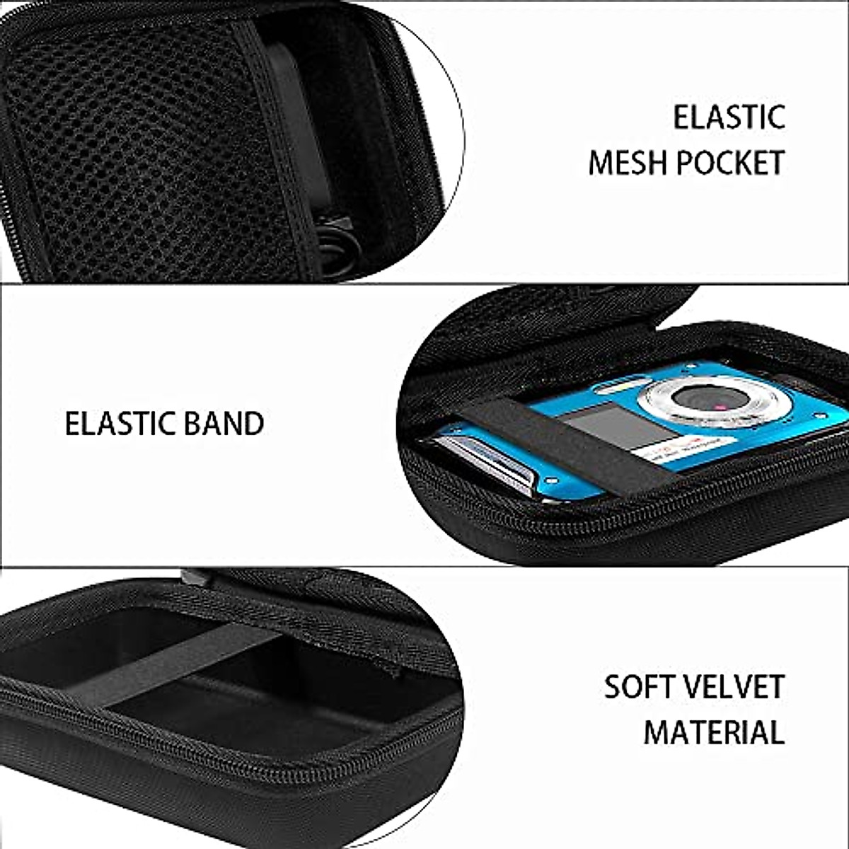 Leayjeen Digital Camera Case Compatible with YISENCE/Yifecial/EROOLU Underwater HD Waterproof Digital Video Camera and More Accessories(Case Only)