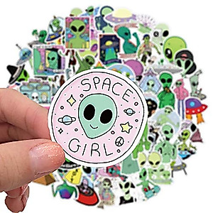100 PCS Alien Stickers for Water Bottles,Reusable Kids Stickers, Waterproof Vinyl Stickers, Stickers for Toddlers Teen Girls Kids Woman Computer Skateboard Laptop Kids Party Favors Sticker Toddler Travel Toys (Alien)