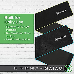 Gaiam Waist Trainer for Women and Men - Slimmer Belt and Sweat Band for Lower-Back Support and Activated Core - Reinforced, Adjustable, and Durable Construction - 8" W, 38.5" L