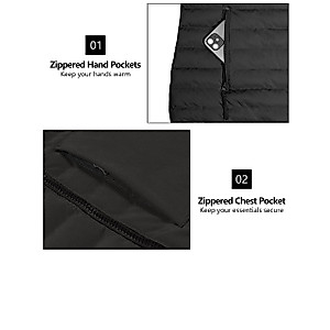 Little Donkey Andy Women's Warm Waterproof Puffer Jacket Hooded Windproof Winter Coat with Recycled Insulation Upgraded Black XS