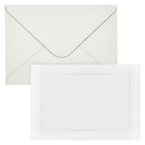 Best Paper Greetings 48 Pack Photo Frame Cards with Envelopes, Notecards for 4x6 Picture Insert (Ivory)