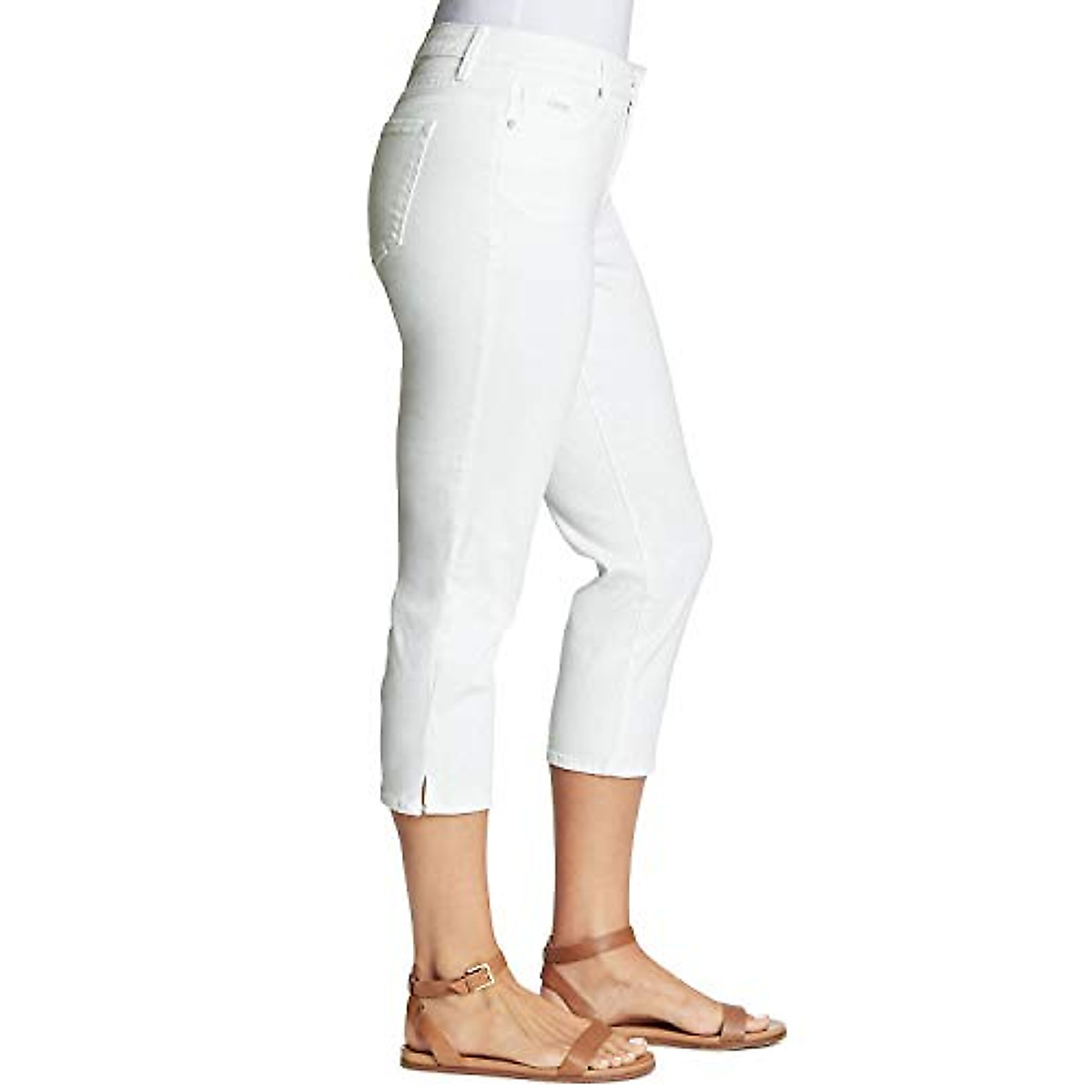 NINE WEST Women's Chrystie Denim Capri, White, 8