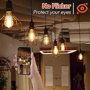 Kondras Dimmable Vintage LED Edison Bulbs, 4W 40W Equivalent LED Bulbs, ST58 Antique LED Filament Bulbs, 2700K Warm White LED Light Bulbs, E26 Gold Base Bulbs, Clear LED Bulbs CRI90+, 4 Packs