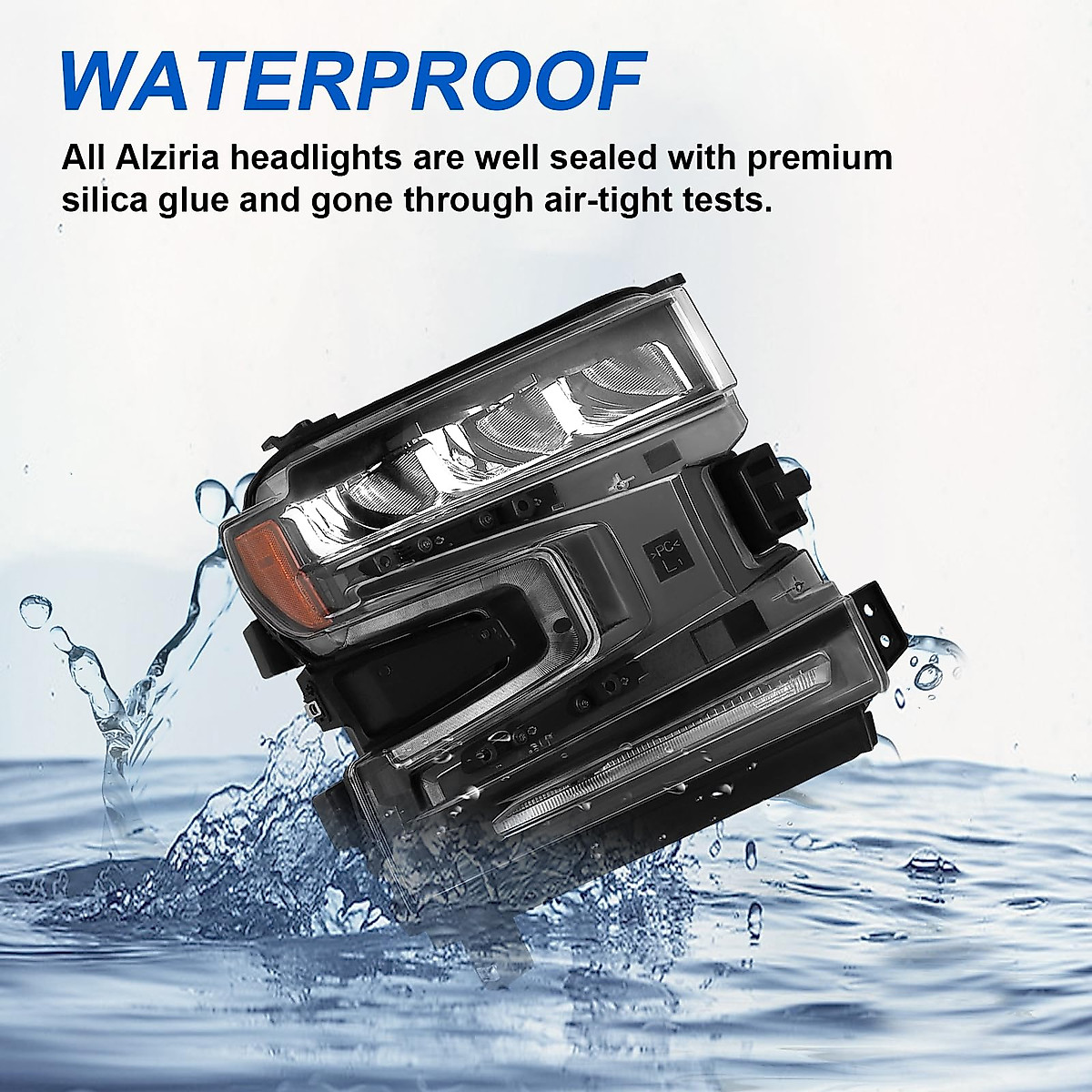 ALZIRIA Headlight Assembly Fit for 2019-2022 19 20 21 22 2019 2020 2021 2022 Chevy Silverado 1500 Pickup/LT/LT Trail Boss/LTZ with LED DRL (Passenger Side-Right)