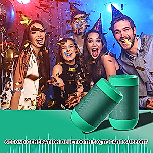 comiso Portable Bluetooth Speaker, Waterproof Small Wireless Shower Speaker IPX5, 360 HD Loud Sound, Stereo Pairing, 12H Playtime, Mini Pocket Size Built in Mic Support TF Card for Travel Outdoors