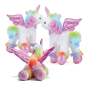 PREXTEX Unicorn Stuffed Animals (4 Cute Plush Unicorns Gifts for Girls), Machine Washable - Unicorn Toys for Girls & Boys Ages 3-5+