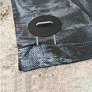 AAGUT 100 Pack Landscape Staples with Gasket Washer Caps, 6 Inch Vapor Barrier Stakes, Metal Garden Stakes Landscape Fabric Staples for Gardening Landscaping, Sod Fence Yard Lawn Ground Weed Mat Pins