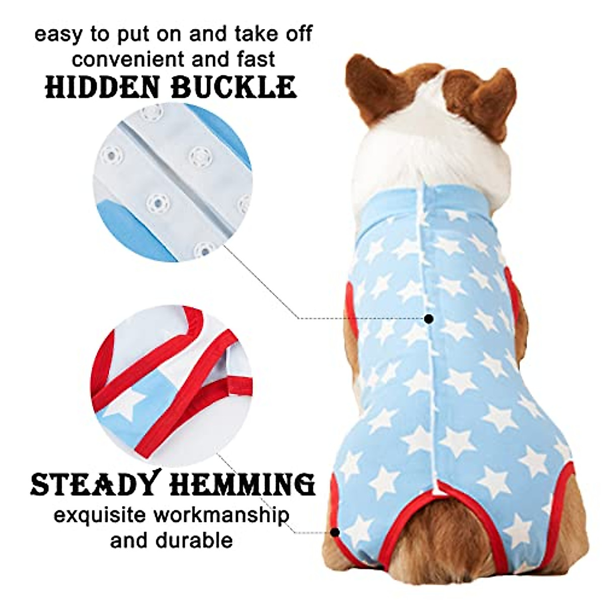 Dog Surgery Recovery Suit, Dog Recovery Suit Female Male Surgical Recovery Shirt Bodysuit Calm Vest for Neutering, Physiological, Weaning, Anti Licking