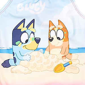 Bluey & Bingo Toddler Girls One-Piece Bathing Suit Pink/Blue 3T