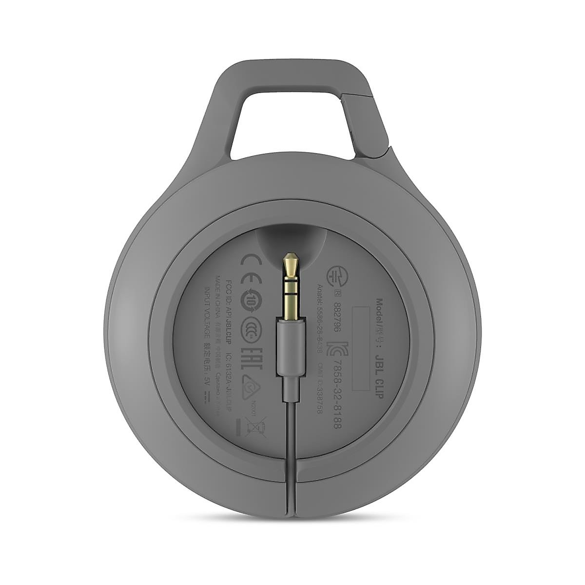 JBL Clip+ Splashproof Portable Bluetooth Speaker, Gray