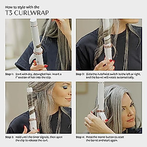 T3 CurlWrap 1.25" Automatic Rotating Curling Iron with Long Barrel, 2 Timer Settings, 9 Heat Settings, Auto-Rotating Ceramic Barrel and Ion Generator for Fast, Easy Curls and Waves on All Hair Types