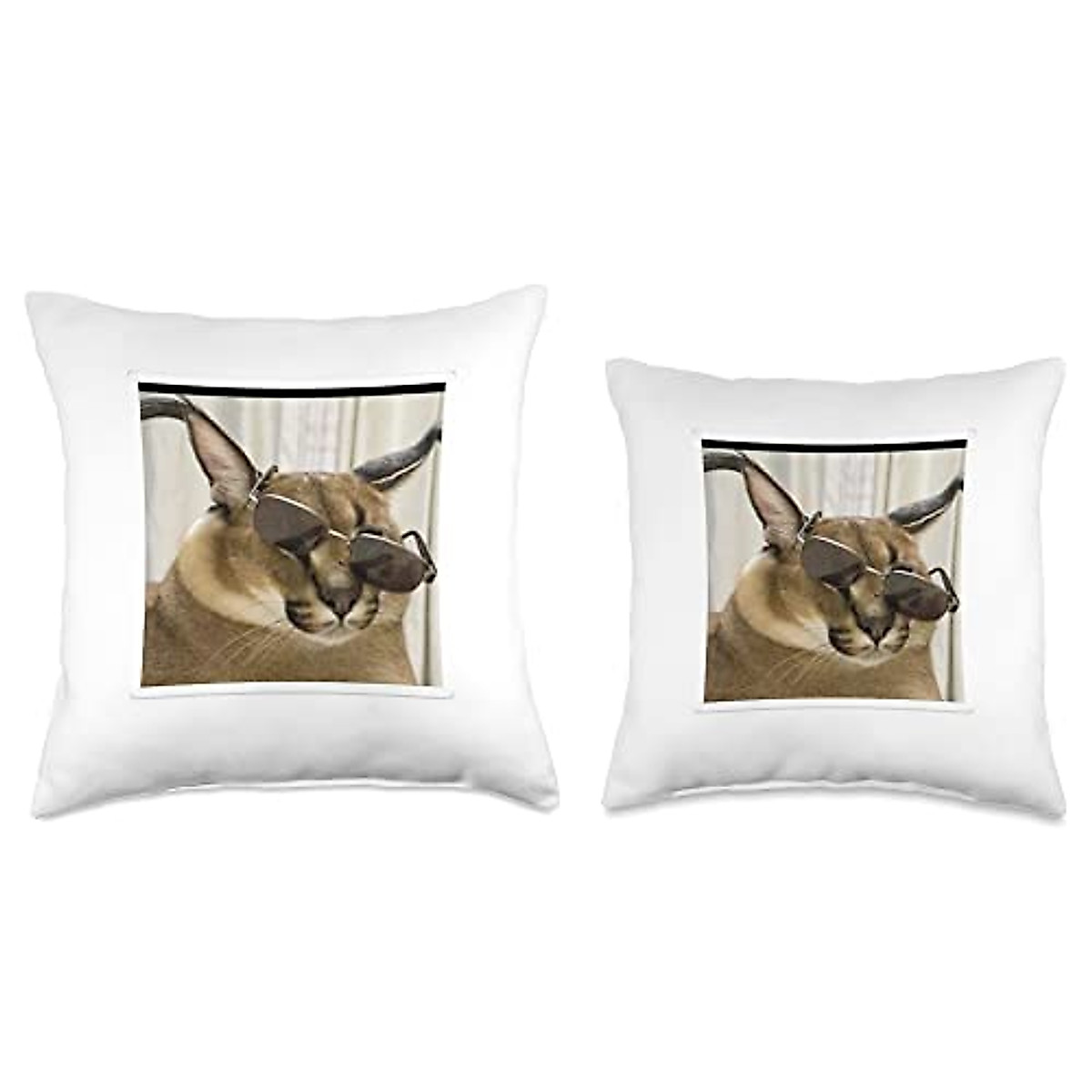 Big Floppa Meme tee for men women kids youth girls Big Floppa Meme Cute AKA Gregory Funny Ears Throw Pillow, 16x16, Multicolor