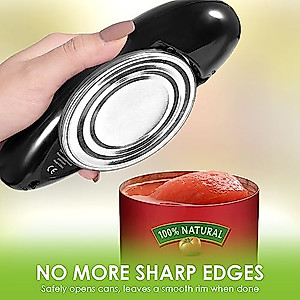 Hands Free Battery Operated Electric Can Opener No Sharp Edge, Can Opener Electric for Seniors, Arthritis, Electric Can Openers for Kitchen Food-Safe Magnetic Catches Cover