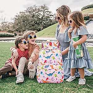 CAMTOP Kids Backpack for Girls School Bookbag with Lunch Box Set for Preschool Kindergarten Elementary (Colorful-Dinosaur)