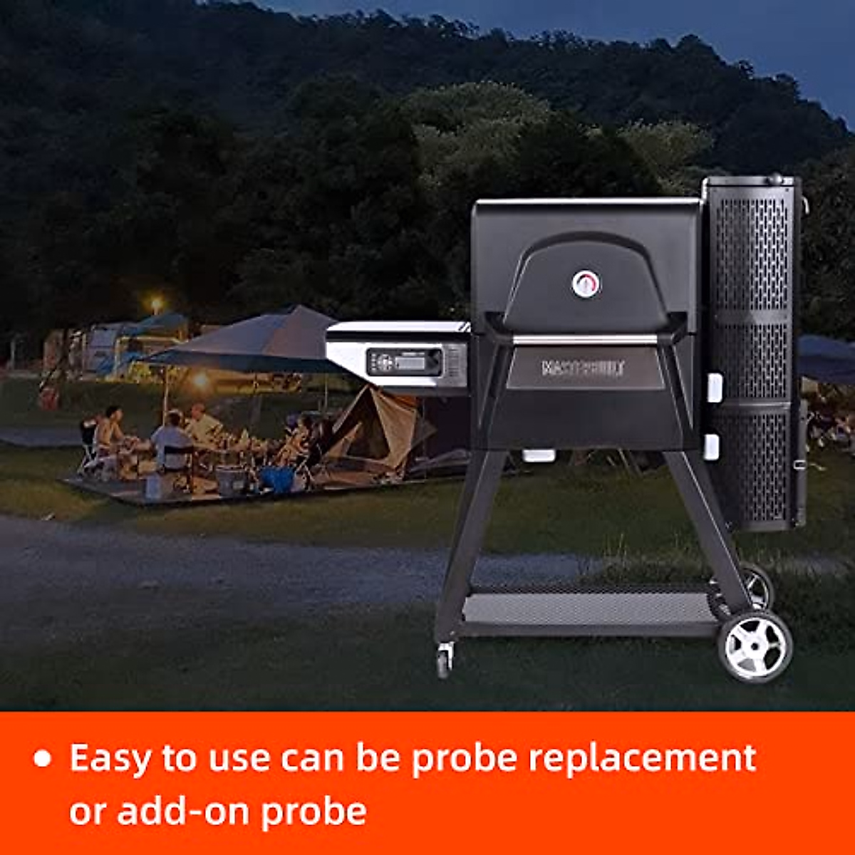 4 Pack Replacement Meat Probe for Masterbuilt Gravity Series 560/800/1050 XL Digital Charcoal Grill + Smoker, 9004190170 Accessories Temperature Probe, with Probe Grommet and Grills Clips