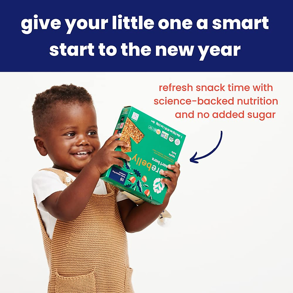 Cerebelly Toddler Snack Bars – Organic Carrot Date Smart Bars (Pack of 5), Healthy & Organic Whole Grain Bars with Veggies & Fruit, 16 Brain-supporting Nutrients from Superfoods, Nut Free, No Added Sugar, Made with Gluten Free Ingredients