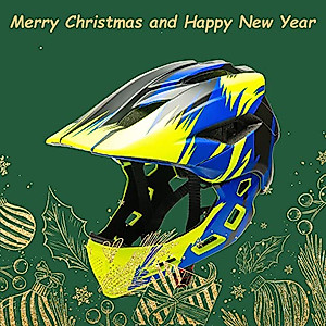 Natuway Kids Full Face HelmetS for Cycling Scooter Skateboard BMX Bike Roller-Skate Protective Gear Blue