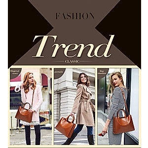 ZOSIVEB Women Fashion Tote Handbags Lightweight PU Leather Satchel Shoulder Bags Retro Oil Wax Handle Purse (D-Blue)