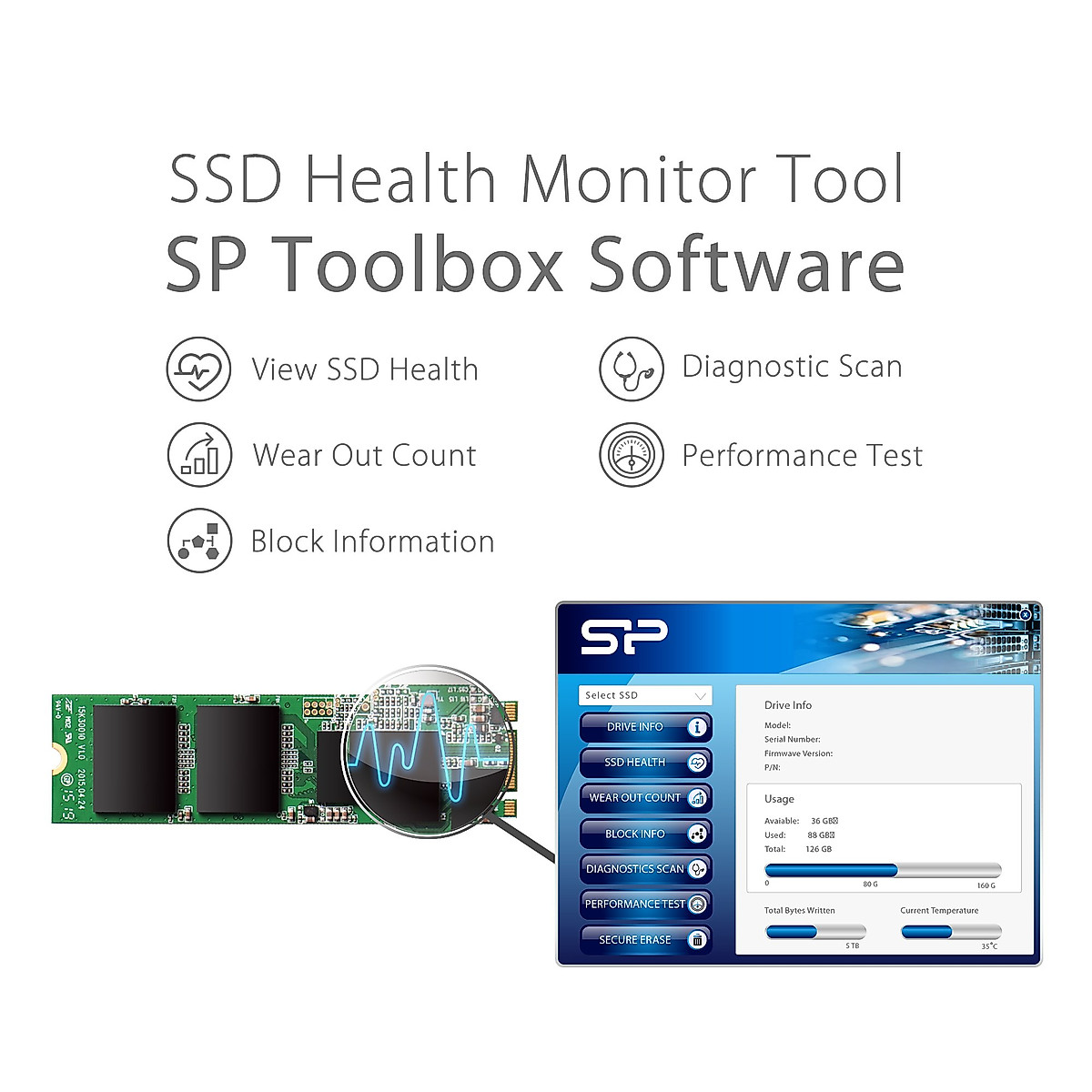 Silicon Power 512GB A55 M.2 SSD SATA III Internal Solid State Drive 2280 SU512GBSS3A55M28AC