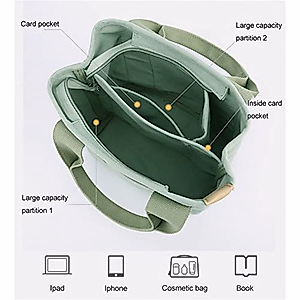 OSEVIO Japanese Handmade Large Capacity Multi-Pocket Handbag Canvas,Handmade Crossbody Bags Shoulder Tote Bag for Women (Black)