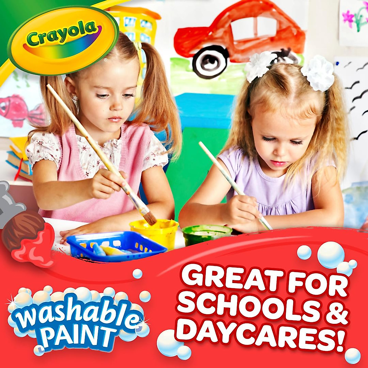 Crayola Washable Paint (1 Gallon), White Paint, Bulk Classroom Supplies for Teachers, Washable Paint for Kids, Nontoxic, 3+