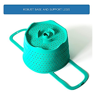 YERETOLO Silicone Steamer Basket for 6 & 8qt instant pot, ninja pressure cooker- Food Safe BPA free- Foldable Colander with Silicone handles - Includes Silicone Pot Holder Trivet Mat