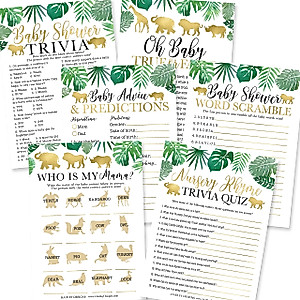 50 Safari Baby Prediction And Advice Cards, Trivia Games, etc, 25 Baby Animal Matching, Nursery Rhyme Game - 6 Double Sided Cards Baby Shower Games Funny, Baby Shower Ideas Baby Sprinkle Games