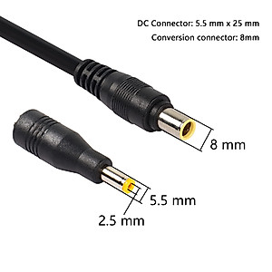 SinLoon Solar Panel Connector to DC 8mm Adapter Cable, IP68 Waterproof Y Branch Solar Extension Cable, with 5.5x2.5mm Converter Solar Cable for Solar Generator Portable Power Station (3M DC 8mm)
