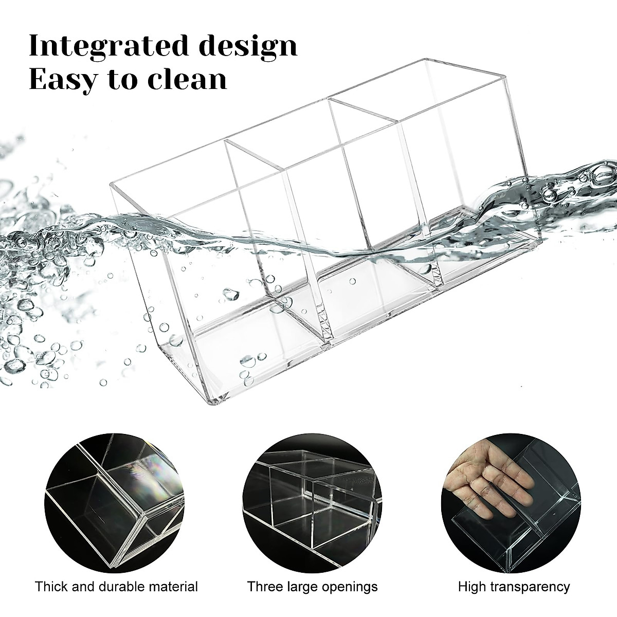 Rainmae 2Pack Acrylic Cutlery Storage Organizer, Plastic Cutlery Utensil Holder Storage Organizer Caddy for Kitchen Countertop Organization - Holds Fork, Knife, Spoon, Silverware Tableware Storage Box