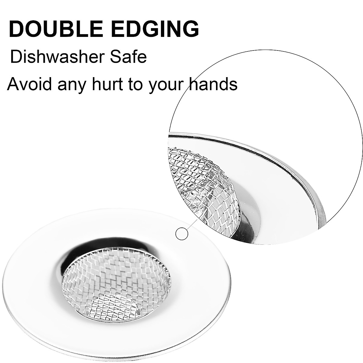 LASSHSWA 2 Pcs - 2.5" Top / 1.2" Basket- Mesh Bathroom Sink Strainer, Shower Drain Hair Catcher, Stainless Steel Sink Drain Strainer, Bathroom Wash Basin Balcony,Utility,Laundry and RV