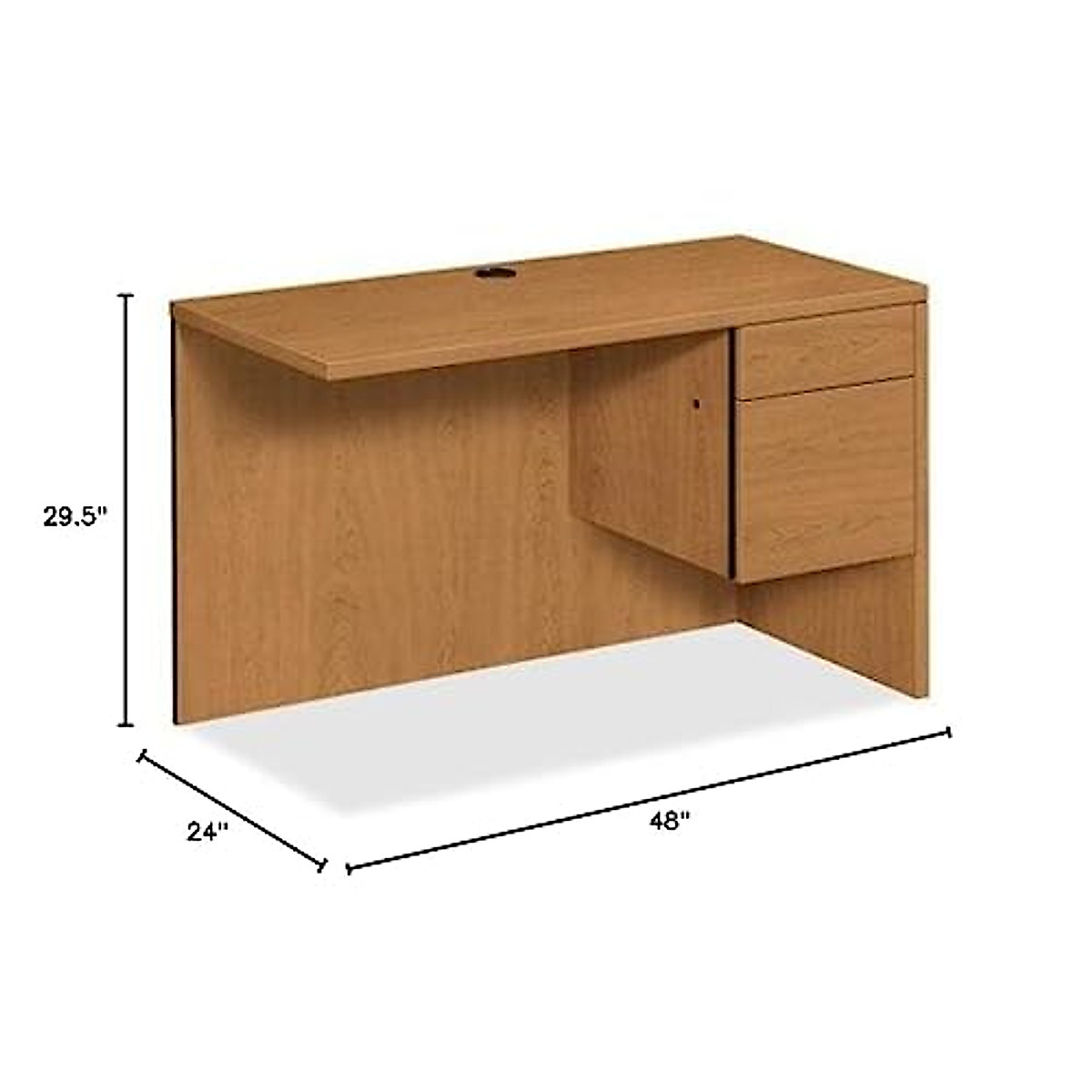 HON 10515RCC 10500 Series L Workstation Return, 3/4 Height Right Ped, 48w x 24d, Harvest