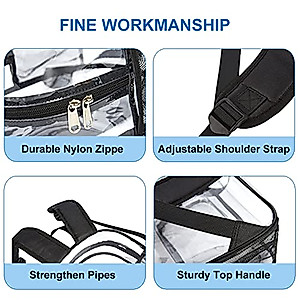 Clear Mini Backpack Stadium Approved, Waterproof and Lightweight Heavy Duty Transparent Backpack for Concert, Security Travel & Stadium