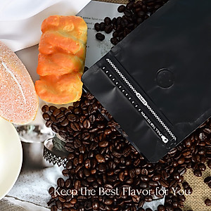 50 PCS Resealable Coffee Bags with Valve (1lb, 16oz) - Black Coffee Pouches Bags with One-way Degassing Valve for Coffee Bean Storage bag