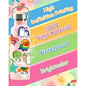 Zartores 300 PCS Cute Stickers for Kids, Water Bottle Stickers, Vinyl Stickers Waterproof Aesthetic Stickers Stickers Pack for Laptop Skateboard, Phone, Kawaii Animal Sticker for Teens, Girls