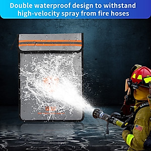 2023 Upgraded Fireproof Bag for Documents (2200℉), Fireproof Money Bag for Cash with Zipper (Reinforced Fire Protection - Aluminum Foil Lining), Waterproof Document Pouch for Valuables